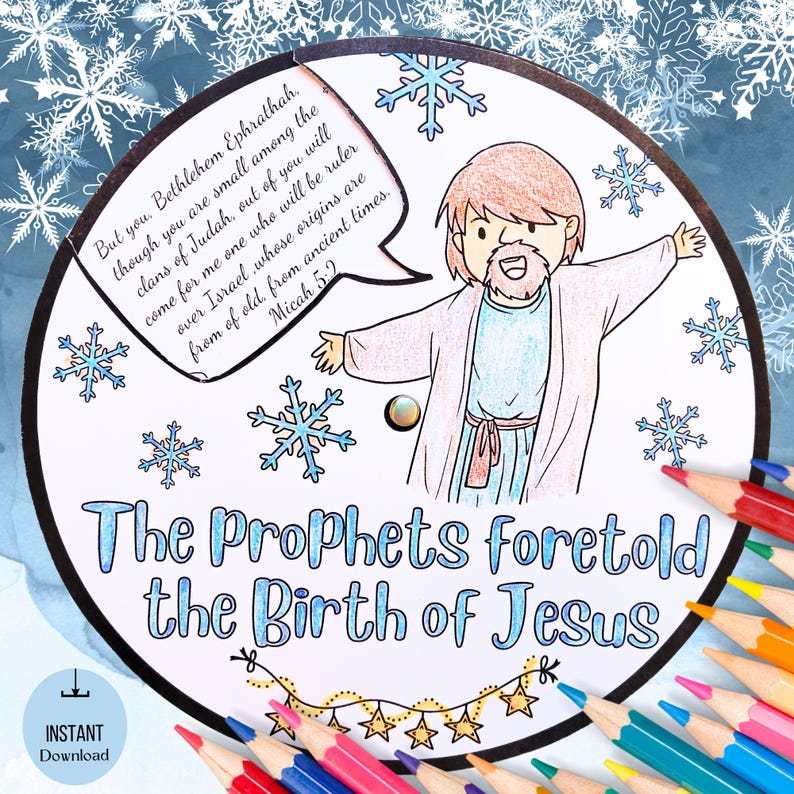 Prophets Foretold the Birth of Jesus Spinner Wheel, Printable Christmas ...