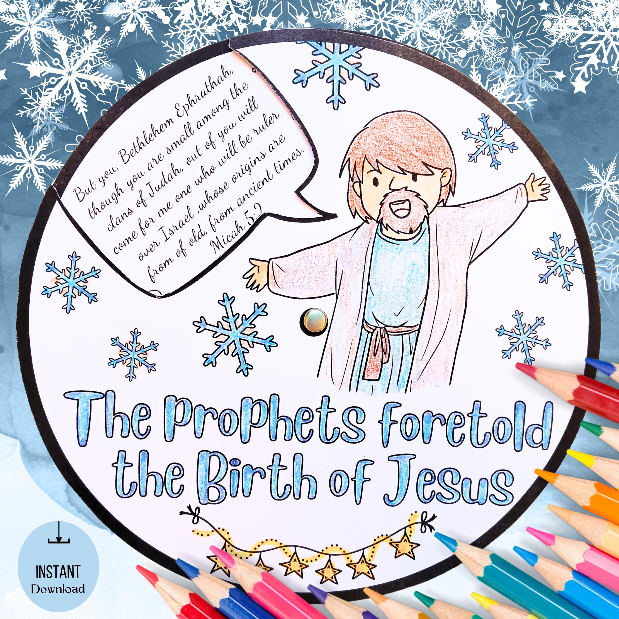 Prophets Foretold the Birth of Jesus Spinner Wheel, Printable Christmas ...
