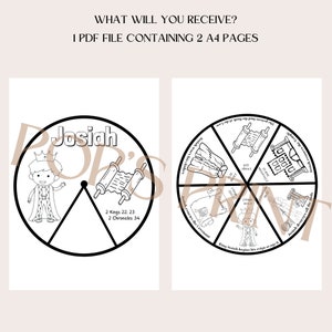 Josiah Coloring Spinner Wheel | Bible Activity for Kids | King Josiah ...