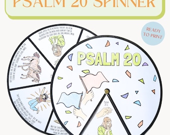 Printable Psalm 20 Coloring Spinner Wheel, Psalm 20 Sunday School Craft ...