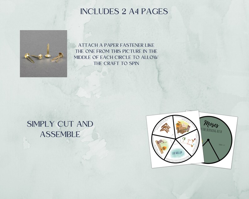 Moses and the Burning Bush Spinner Wheel Sunday School Craft - Etsy