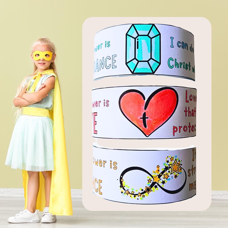 Christian Superpowers Bracelet Printable Sunday School Craft, Kids ...