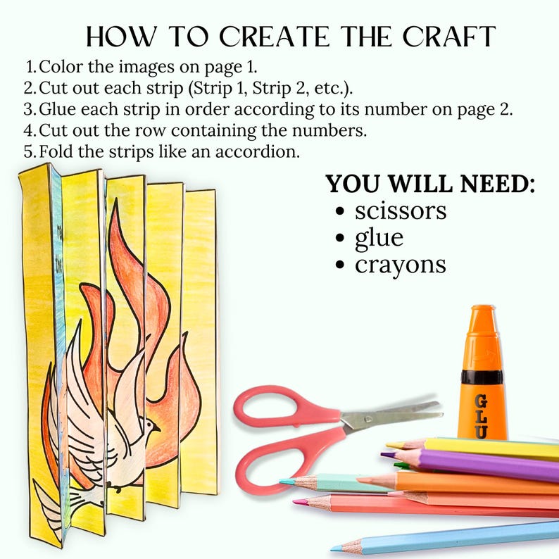 Printable Pentecost Agamograph Craft – Day of Pentecost Sunday School ...