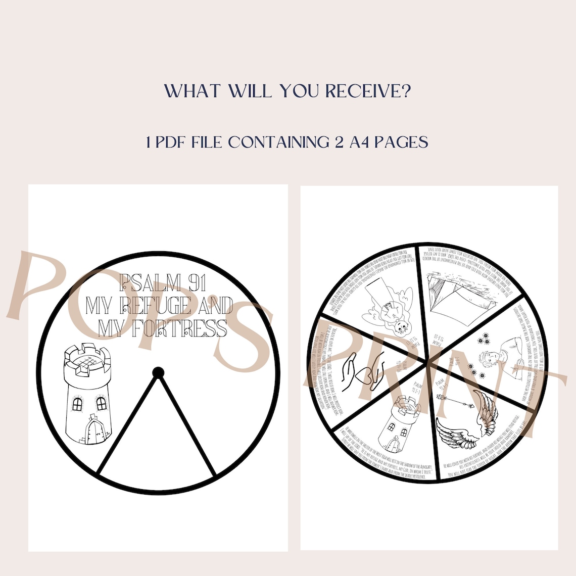 Psalm 91 Coloring Spinner Wheel Psalm 91 Craft Sunday School Craft Kids ...