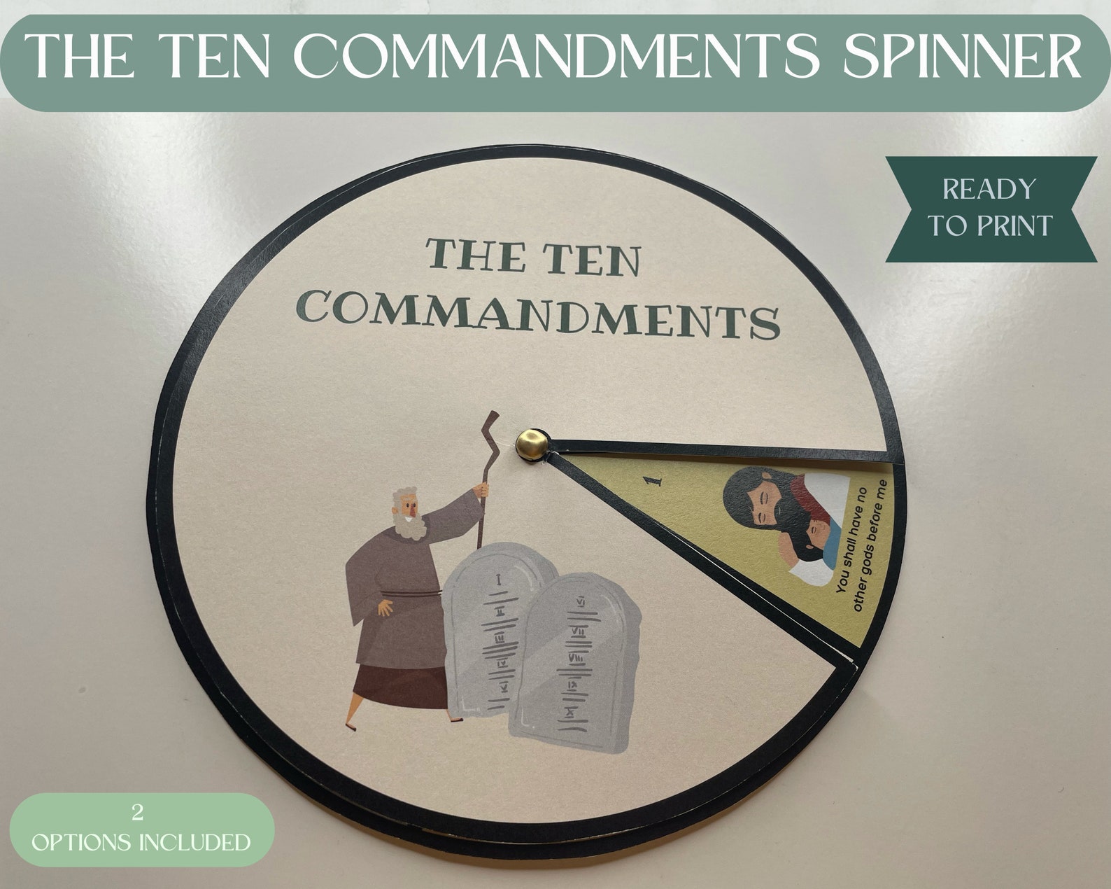The Ten Commandments Spinner Wheel the Ten Commandments - Etsy