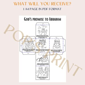 Printable God's Promise to Abraham Coloring Cube Craft, 3D Bible ...