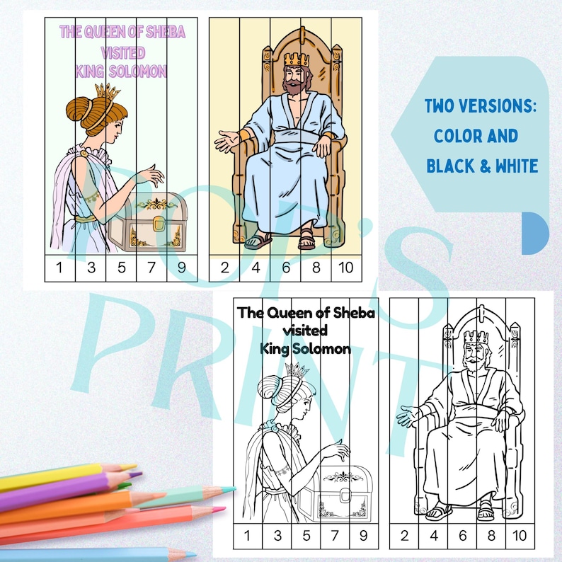 Printable the Queen of Sheba Visits King Solomon Agamograph – Sunday ...