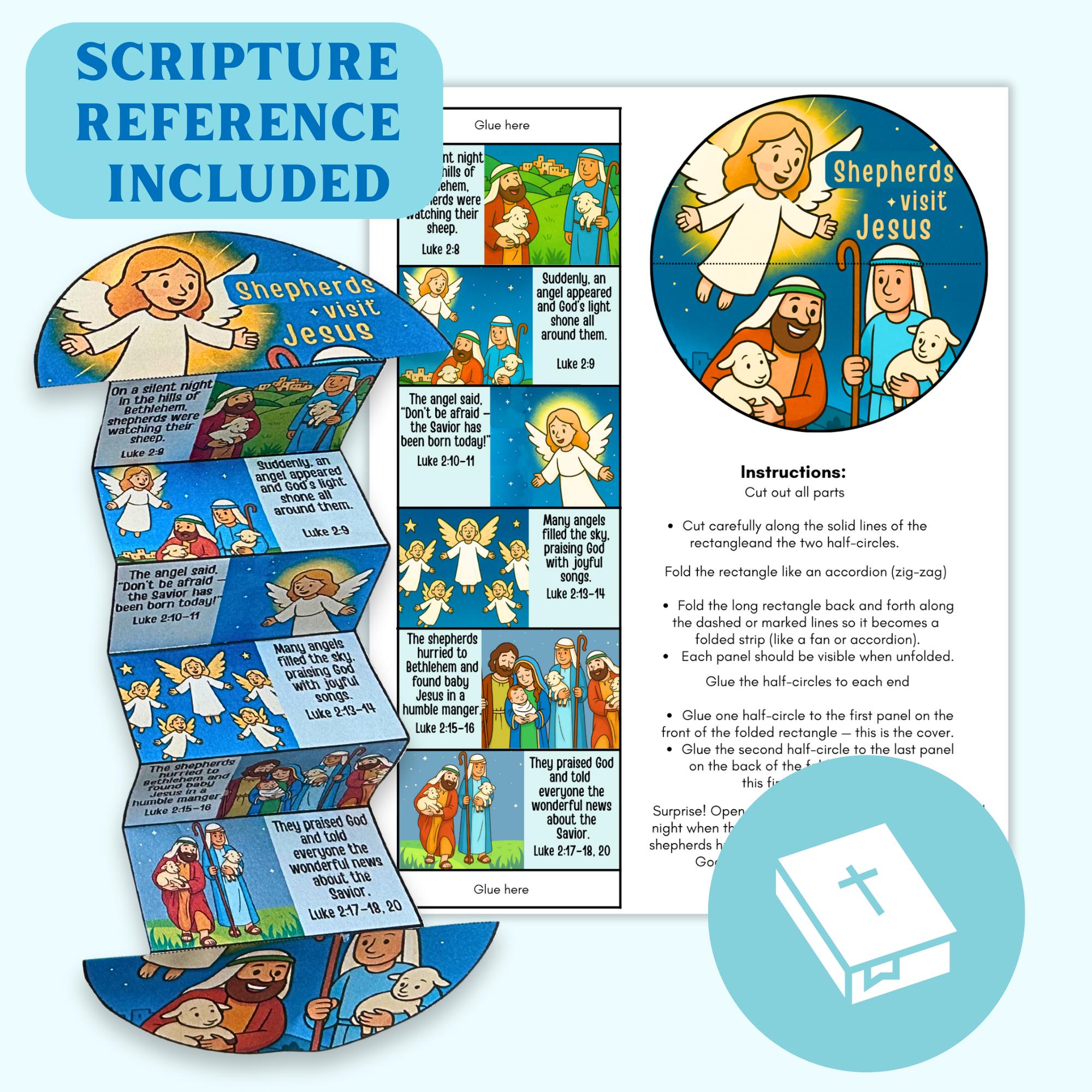 Nativity Craft – Shepherds Visit Jesus, Sunday School Christmas ...