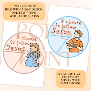 Printable I Choose Jesus Sunday School Craft Coloring Spinner Wheel ...