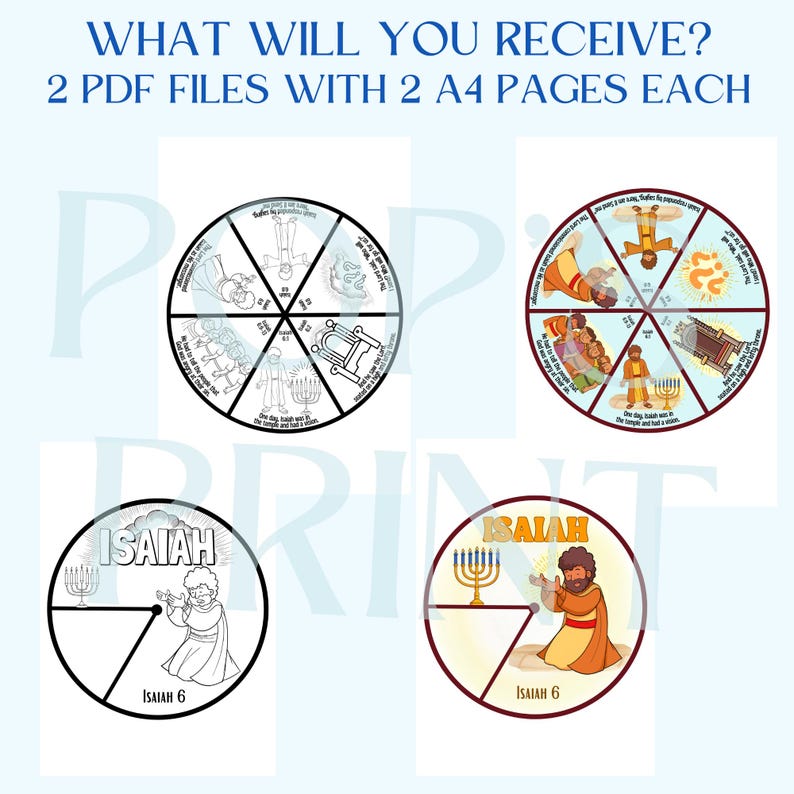 Printable Prophet Isaiah Spinner Craft | Sunday School & Homeschool ...