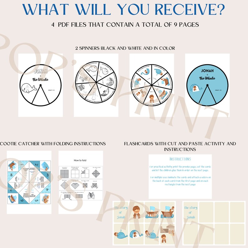 Jonah and the Whale Bundle| Jonah and the Whale Spinner Wheel| Jonah ...
