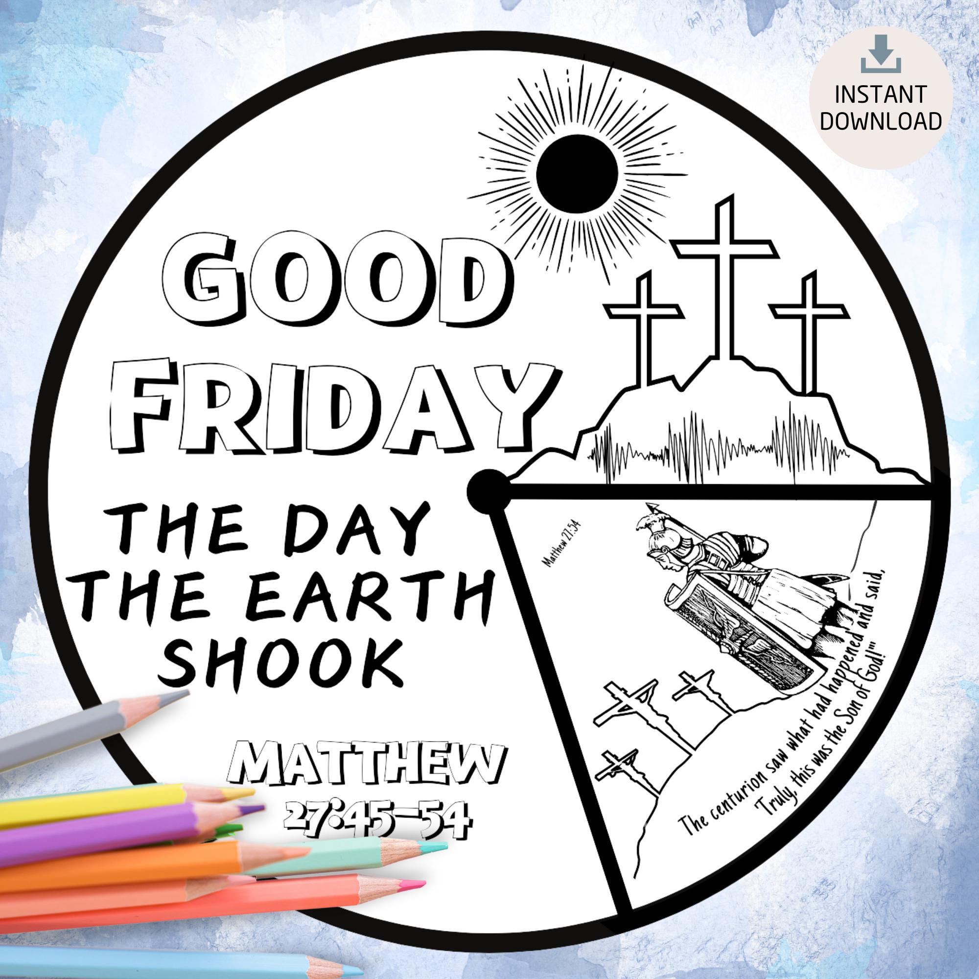 Printable Good Friday Sunday School Craft Holy Week Kids Activity ...