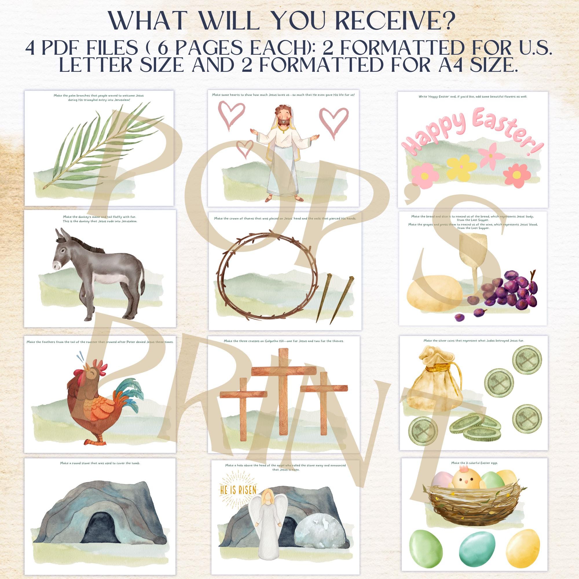 Easter Holy Week Playdough Mats | Printable Sunday School Craft ...