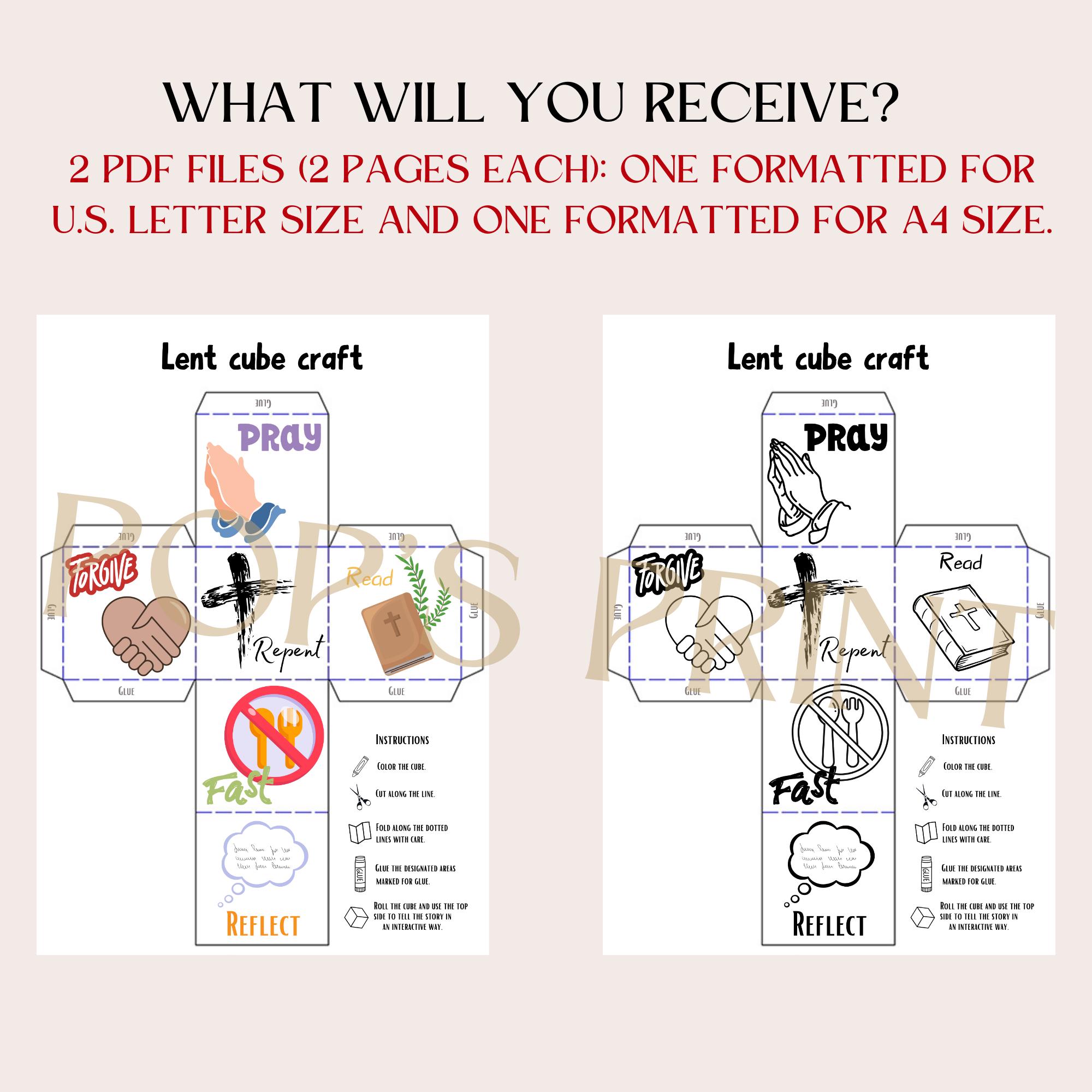 Lent Cube Craft | Sunday School Holy Week Activity (digital Download ...