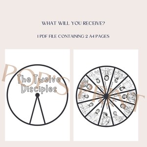 The 12 Disciples Coloring Spinner Wheel| Kids Bible Lesson| Sunday ...