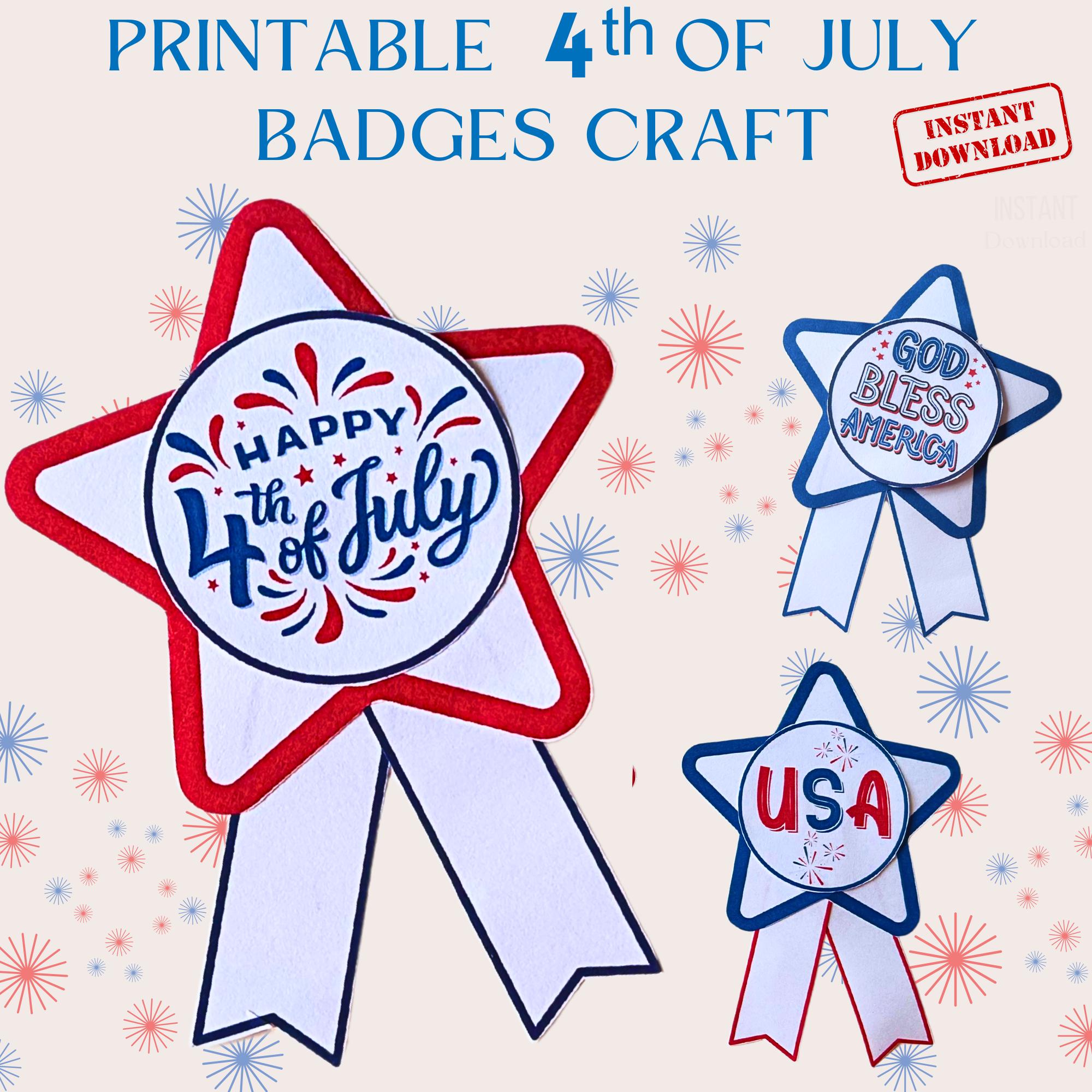 Printable 4th of July Badges Craft – Christian Sunday School ...