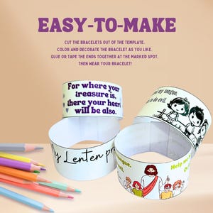 Lent Bible Verse Bracelet Printable Sunday School Craft, Kids Ministry ...