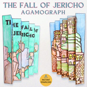 Printable Fall of Jericho Agamograph – Sunday School Craft & Bible ...