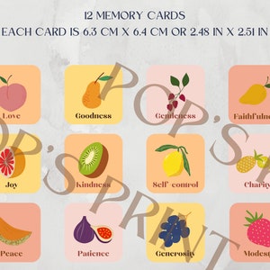 Fruit of the Spirit Memory Game| Bible Memory Match Game| Bible ...