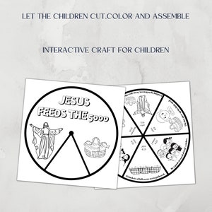 Jesus Feeds the 5000 Coloring Spinner Wheel| Jesus Feeds the 5000 Craft ...