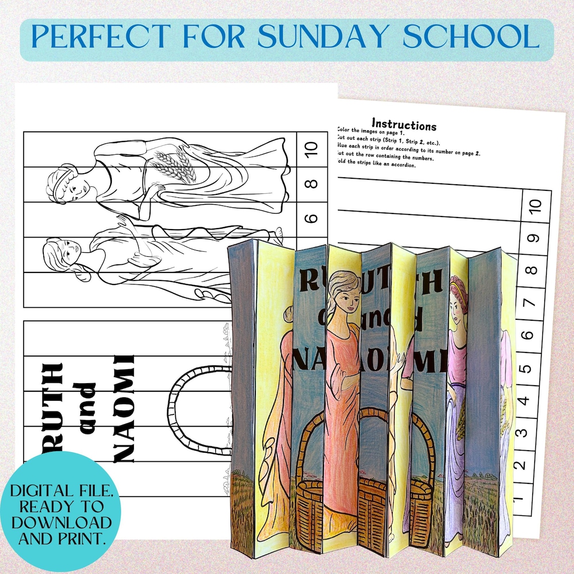Printable Ruth and Naomi Agamograph – Sunday School Craft, Bible ...