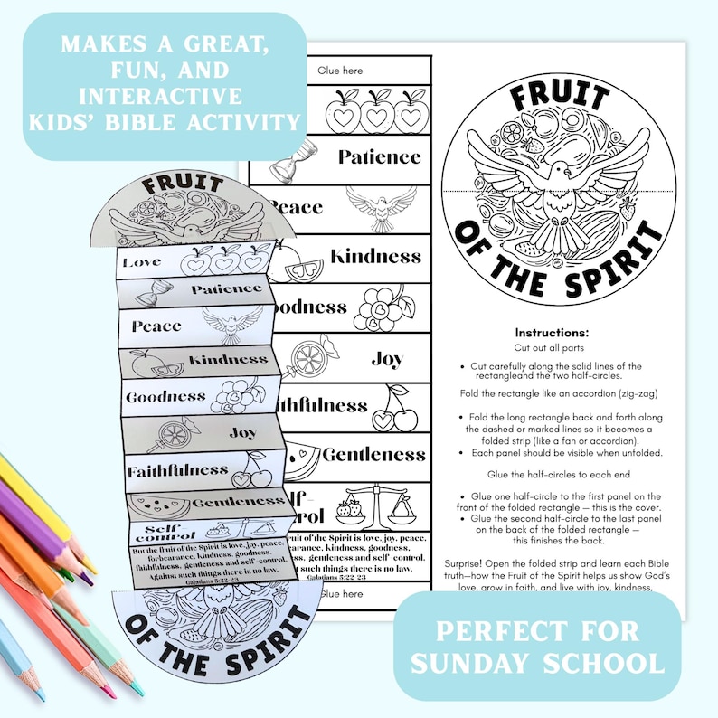 Fruit of the Spirit Craft – Printable Folding Booklet (PDF) - Etsy