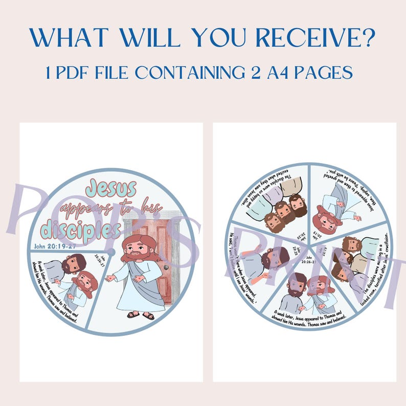 Printable Jesus Appears to His Disciples Sunday School Craft, Coloring ...