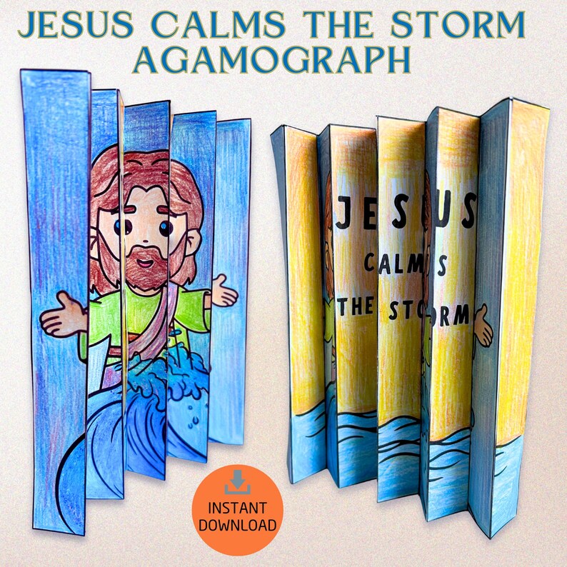 Printable Jesus Calms the Storm Agamograph – Sunday School Craft ...