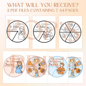 Printable I Choose Jesus Sunday School Craft Coloring Spinner Wheel ...