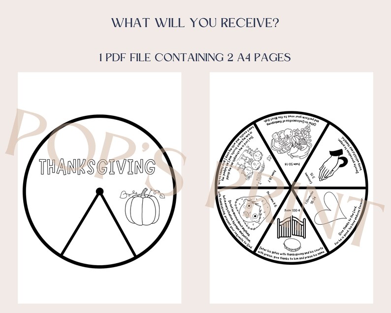 Thanksgiving Bible Verses Coloring Spinner Wheel | Thanksgiving Sunday ...