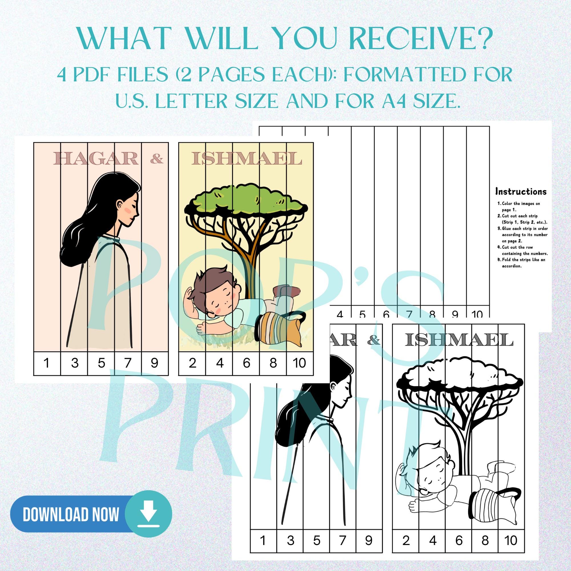 Hagar and Ishmael Agamograph Craft – Sunday School Printable Bible ...