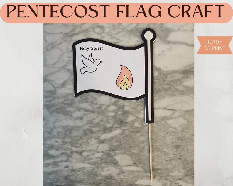 Pentecost Flag Craft Whit Sunday Activity Holy Spirit Sunday - Etsy