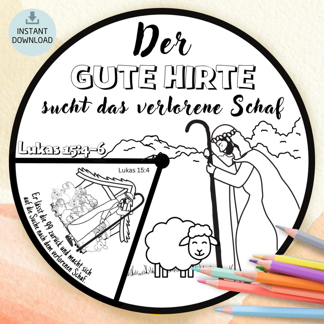 Druckbare Sonntagsschul-bastelvorlage, Der Gute Hirte Sucht Das ...