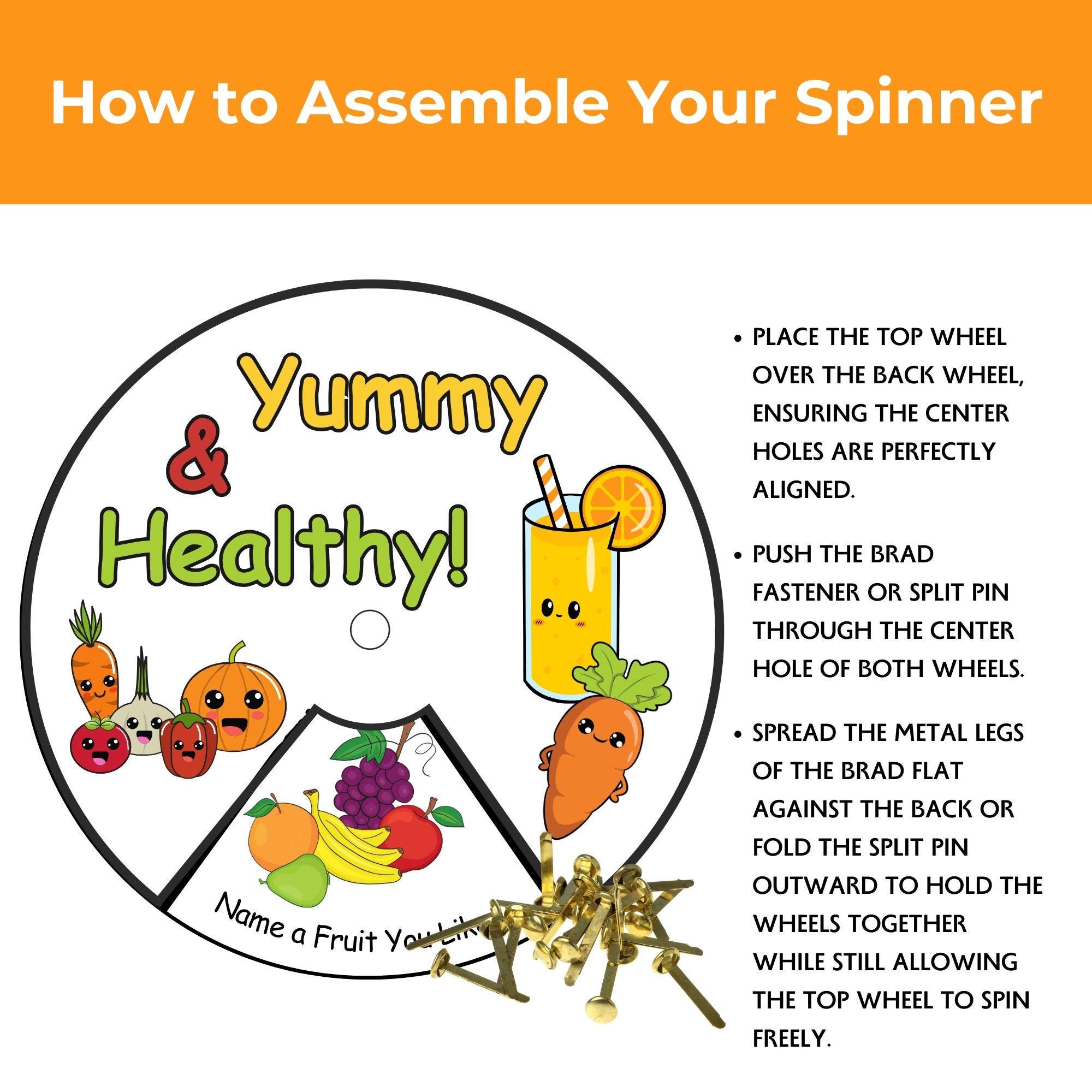 Healthy Eating Spinner | Kids Nutrition Game | Printable Food Chart ...