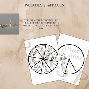 The Easter Story Coloring Spinner Wheel Easter Craft Sunday School Craft Kids Ministry Craft ...