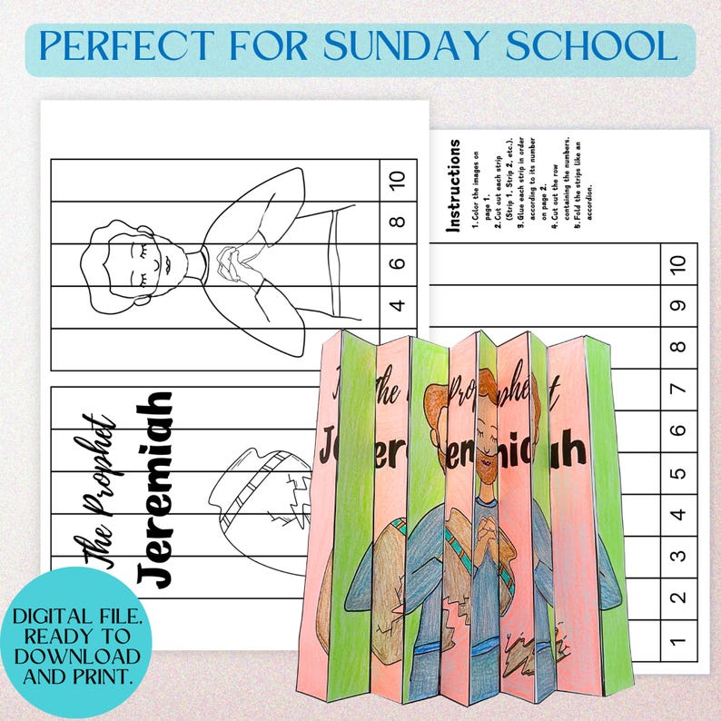 Printable the Prophet Jeremiah Agamograph Sunday School Craft the ...