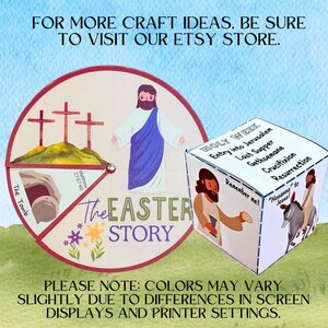 Easter Story Spinner Wheel Printable Sunday School Craft Resurrection ...