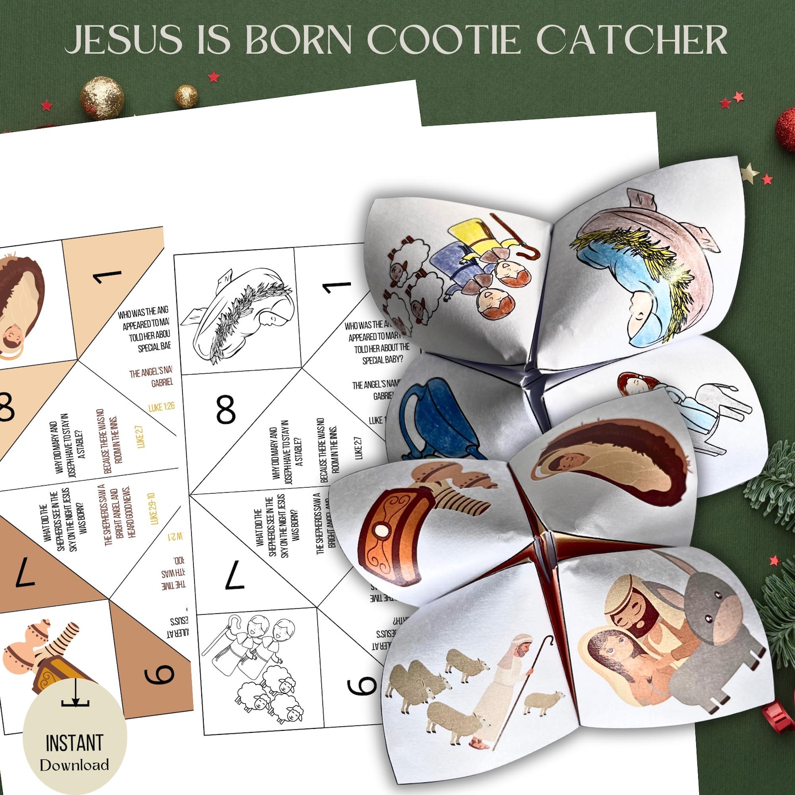 Sunday School Craft: Jesus is Born Cootie Catcher, Kids Ministry ...
