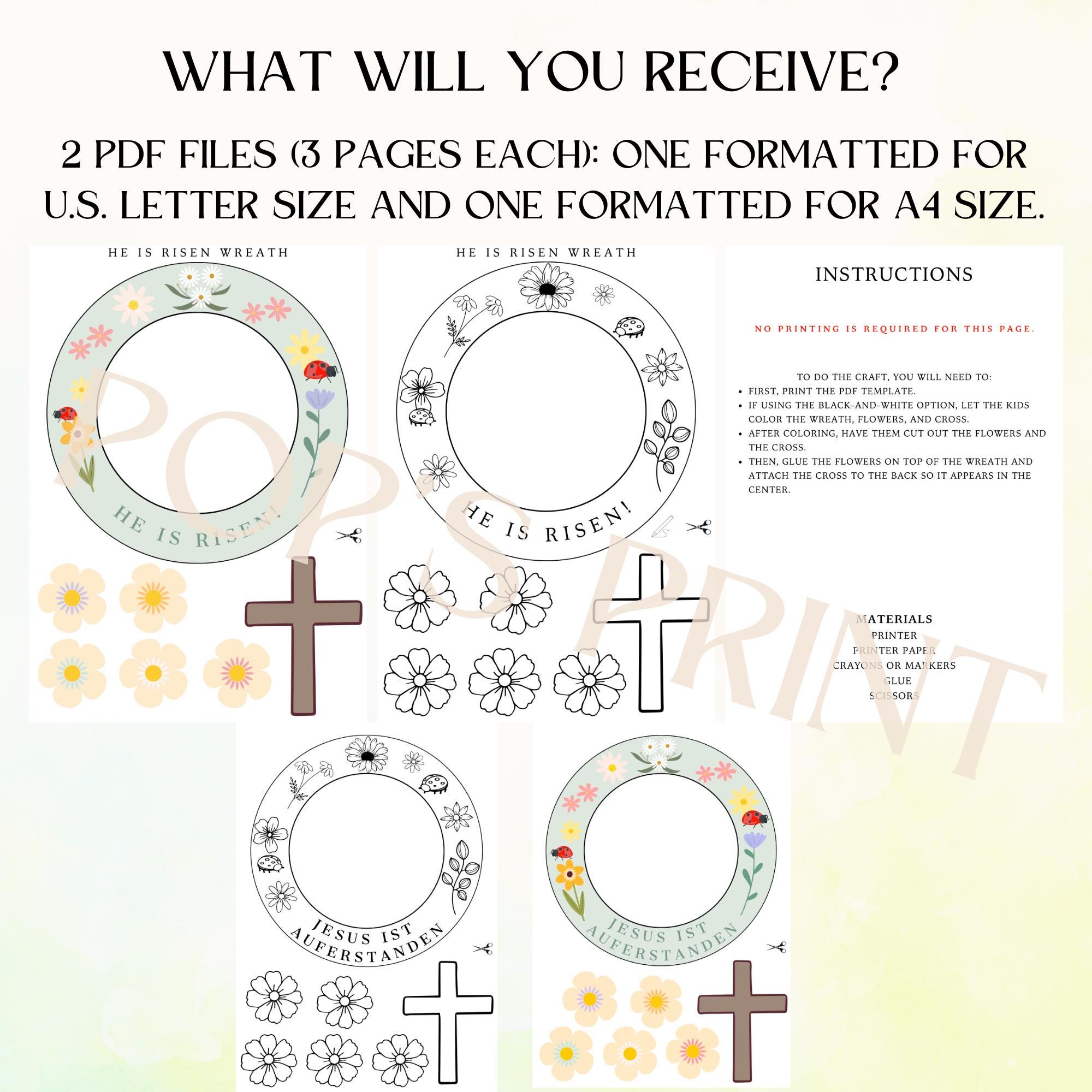 Easter Wreath Craft| Sunday School Activity for Kids| Instant Download ...