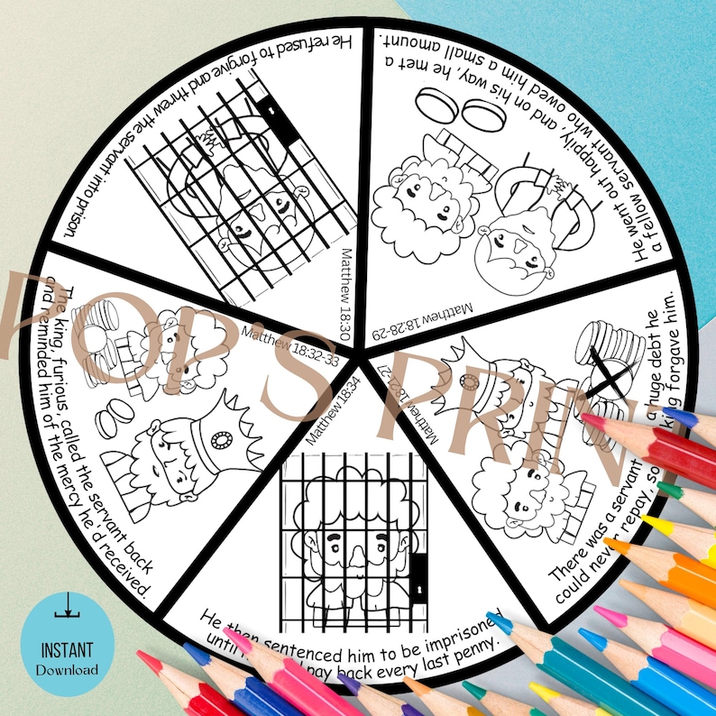 Printable Parable of the Unforgiving Servant Spinner Wheel ...