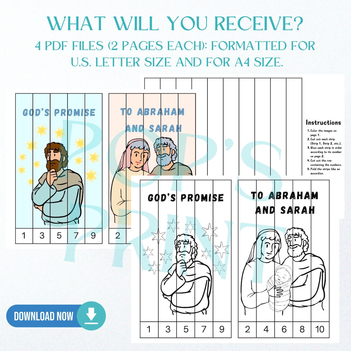 God's Promise to Abraham and Sarah Agamograph Craft, Sunday School ...
