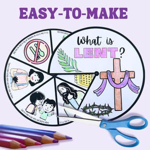 Printable Lent Sunday School Craft, Coloring What is Lent Spinner Wheel ...