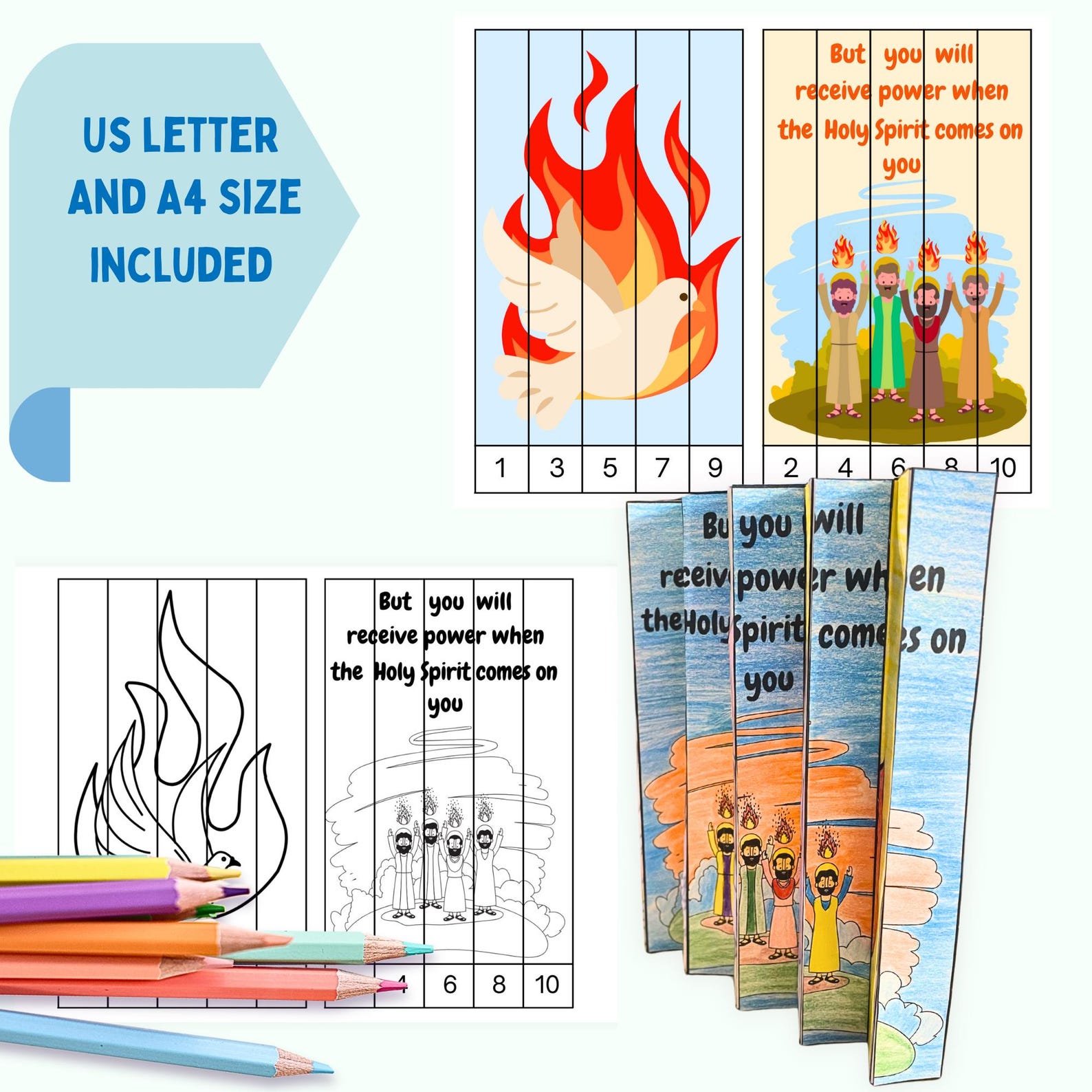 Printable Pentecost Agamograph Craft – Day of Pentecost Sunday School ...
