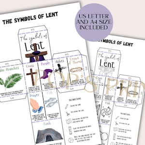 Lent Symbols for Kids| Cube Craft| Printable Sunday School Bible ...