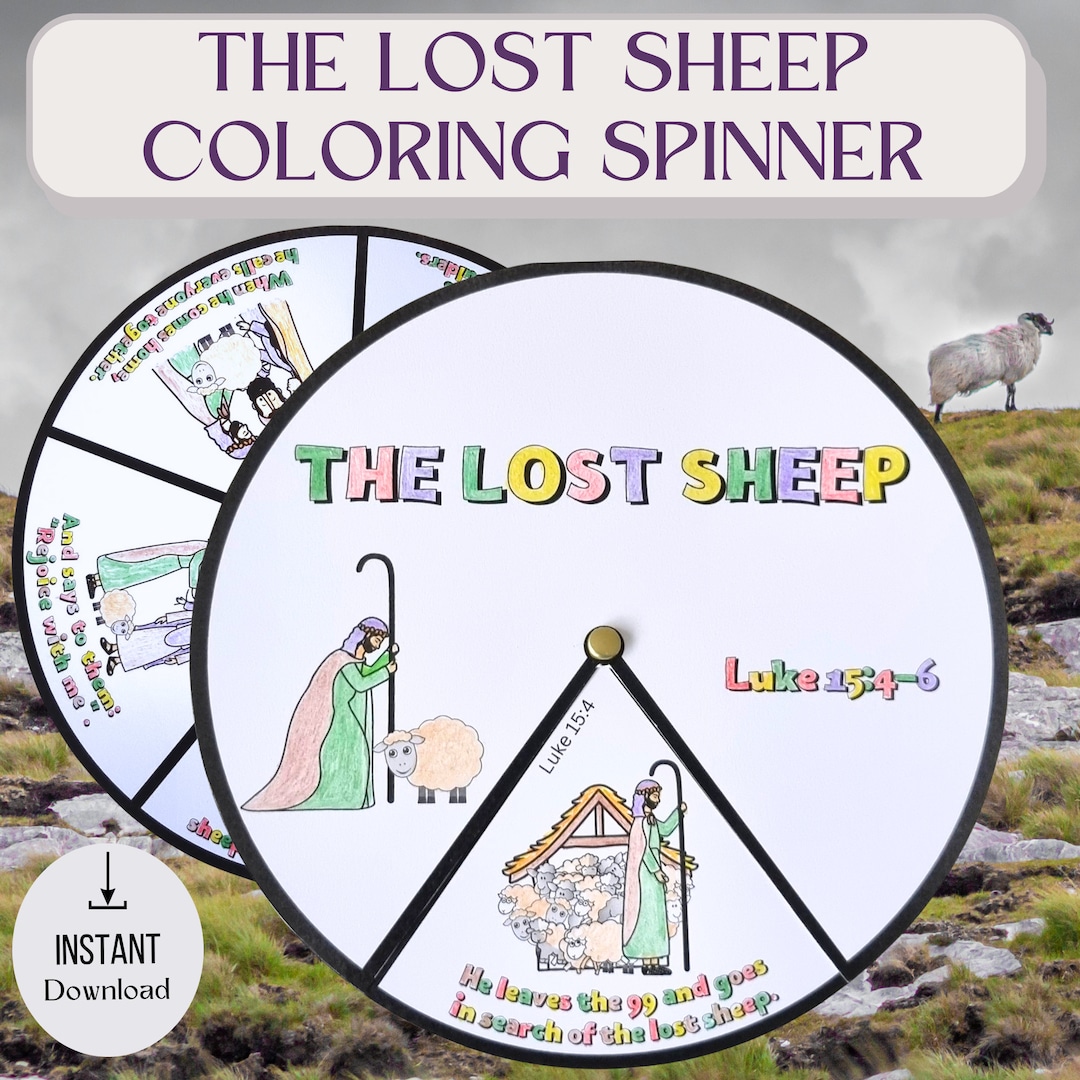 The Lost Sheep Coloring Spinner Wheel| the Lost Sheep Craft| Sunday ...