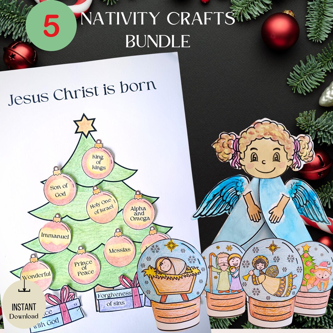 Sunday School Nativity Crafts Bundle: Christmas Printable Activities ...