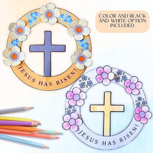 Printable Easter Wreath Sunday School Craft, Kids Ministry Activity ...