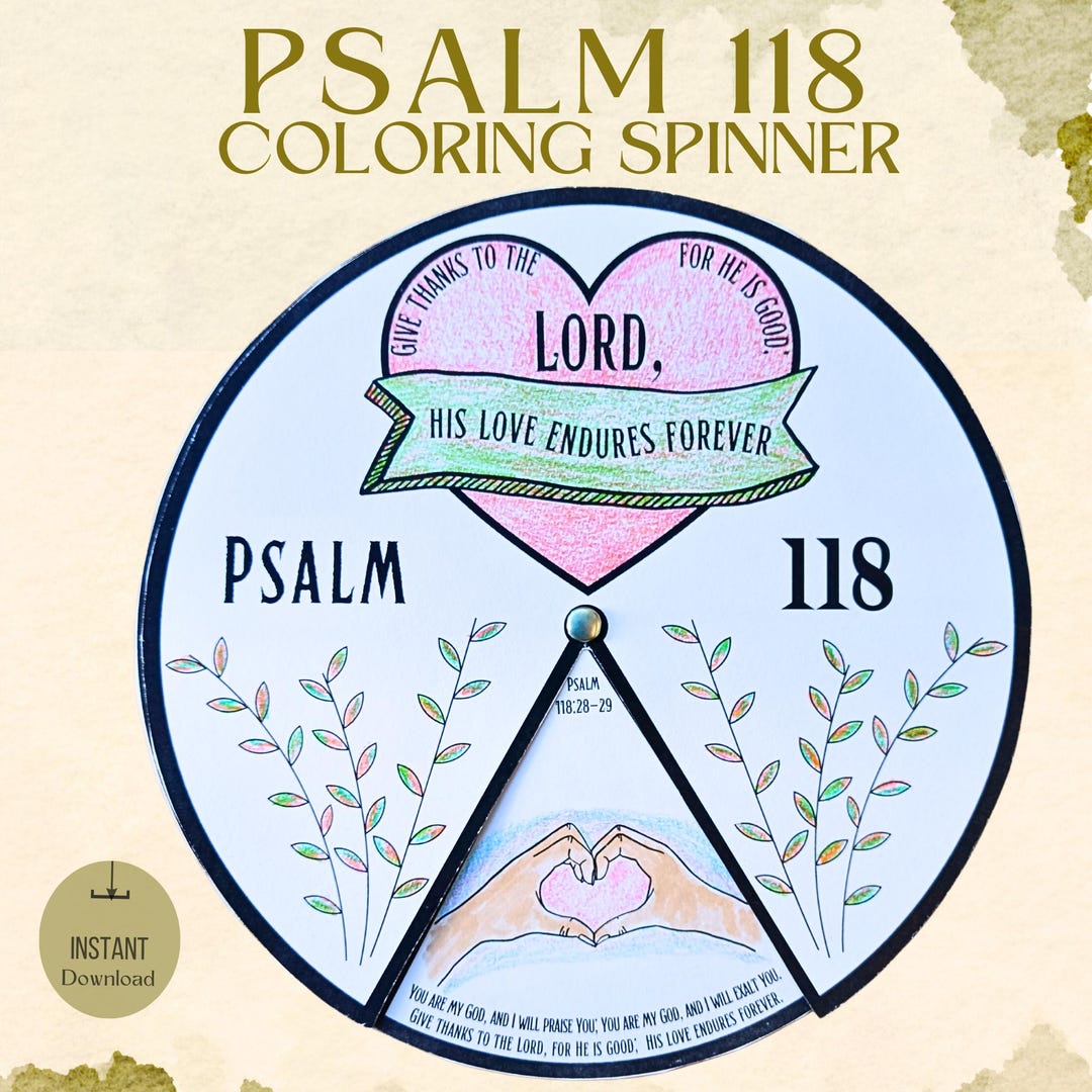Printable Psalm 118 Coloring Spinner Wheel Sunday School Craft Kids ...