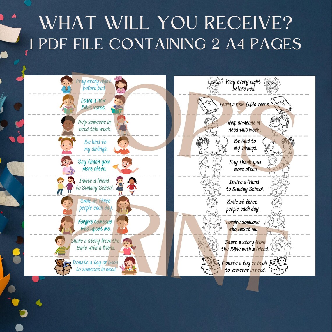 Christian Kids New Year Resolutions Paper Chain Garland Craft Printable ...