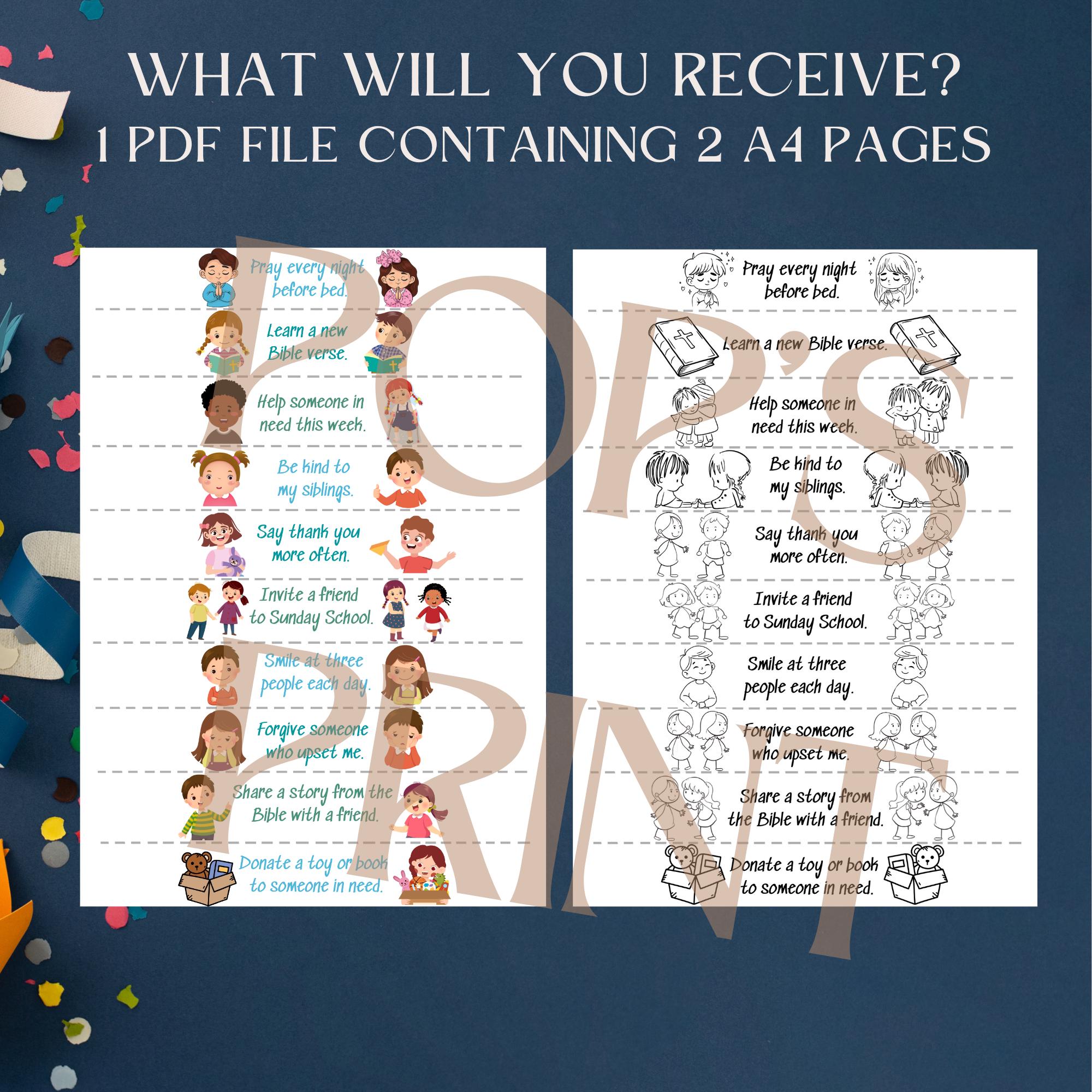 Christian Kids New Year Resolutions Paper Chain Garland Craft Printable ...